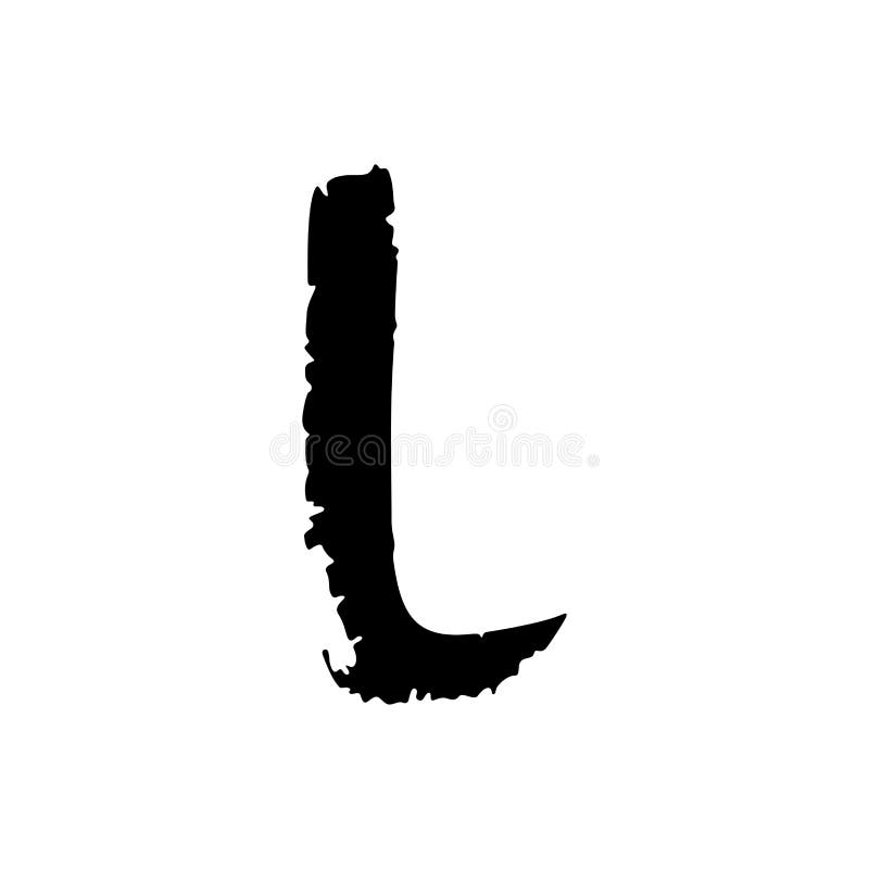 Vector Hand Drawn Letter L with Smooth Acrylic Brush Style Edges Stock ...