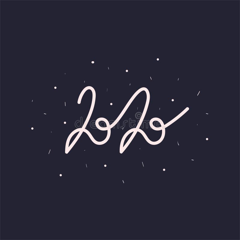 Vector Hand Drawn 2020 Lettering Stock Vector - Illustration of design ...