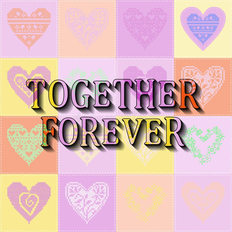 Together Forever Lettering Typography Poster Stock Illustrations ...