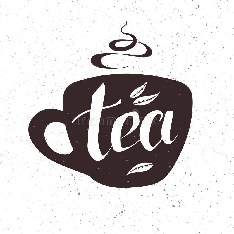 Vector Hand Drawn Lettering Tea Badge, Labels, Signs. Monochrome Design ...