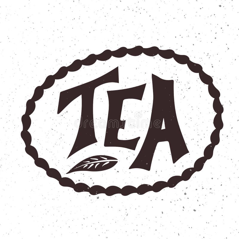 Vector Hand Drawn Lettering Tea Badge, Labels, Signs. Monochrome Design ...