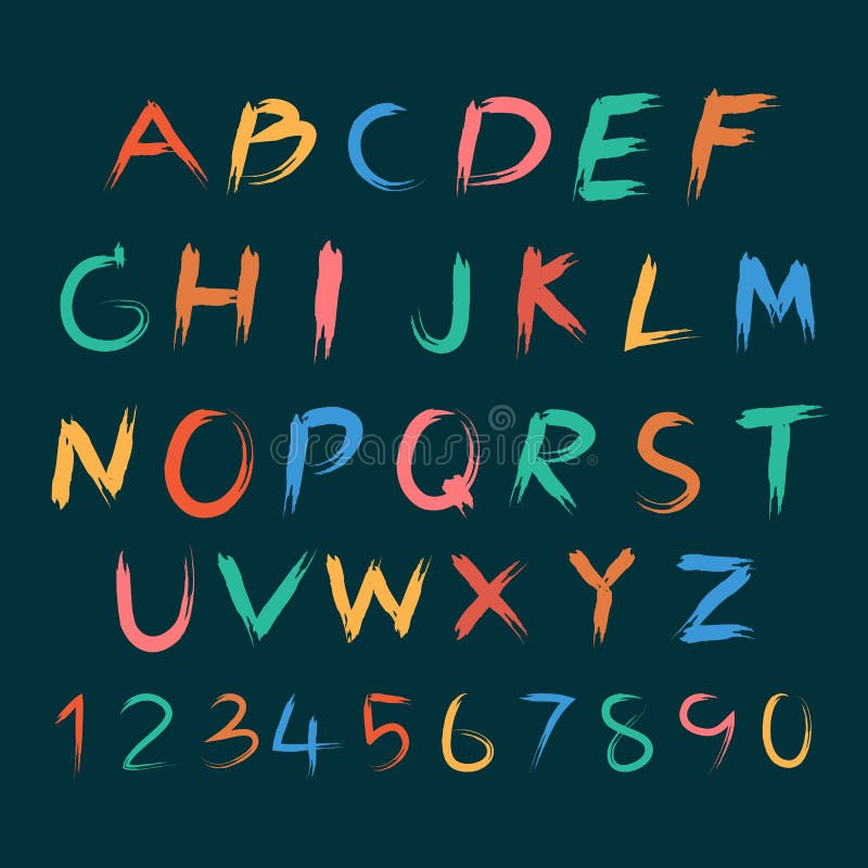 Vector of Hand Drawn Letters Alphabet Set .colourful Stock Vector ...