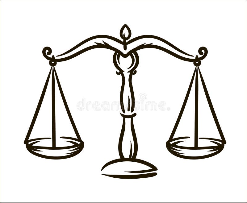 Vector Hand Drawn Libra Simple Sketch Illustration on White Background ...