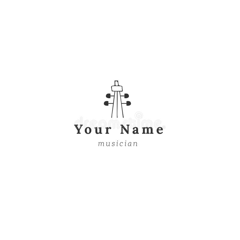Vector Hand Drawn Logo Template with Musical Instrument Strings. Stock ...