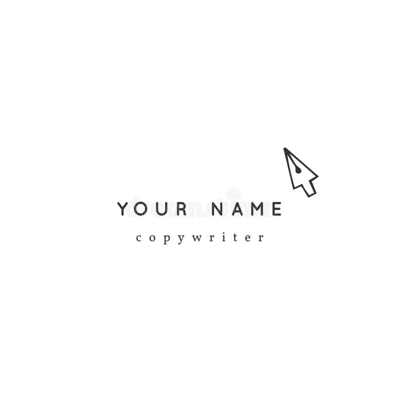Vector Hand Drawn Logo Template, a Pen Tip in the Shape of a Cursor ...