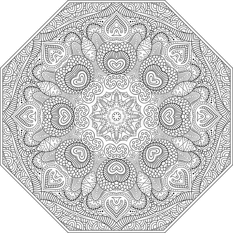 Vector Hand Drawn Mandala Octahedron Figure Stock Vector - Illustration ...