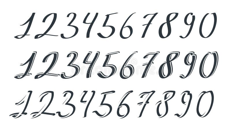 Vector hand drawn numbers stock vector. Illustration of number - 51622843