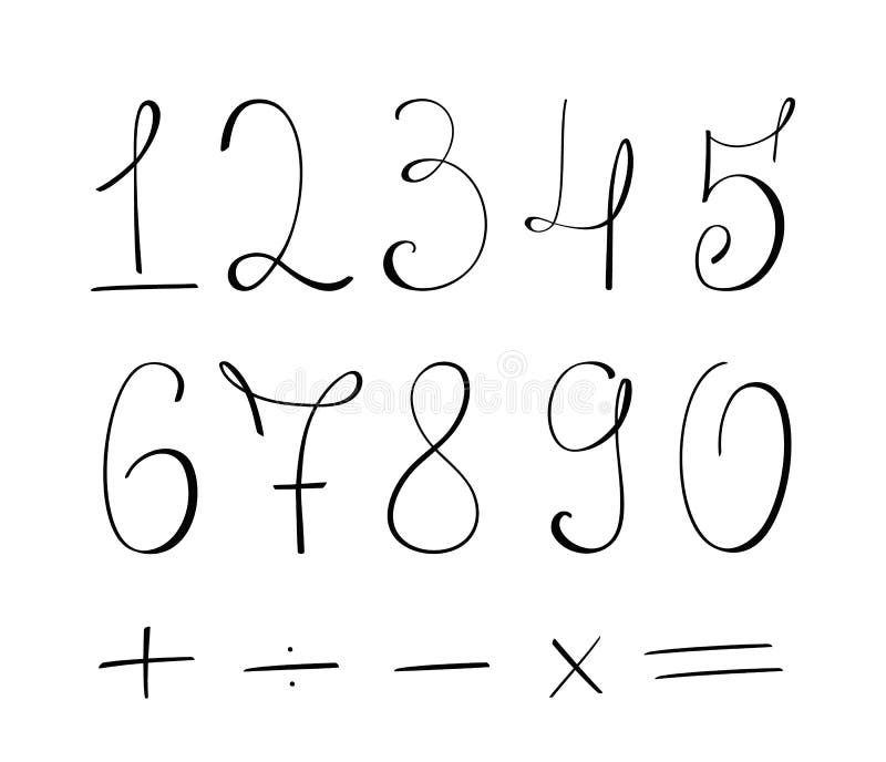 Vector Hand Drawn Numbers on White Background Stock Vector ...