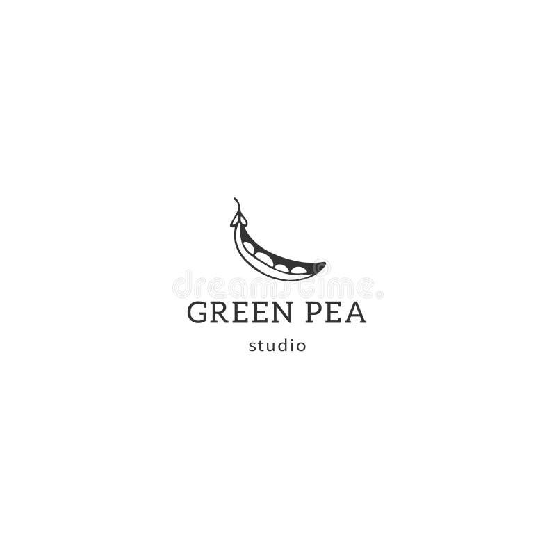 Vector Hand Drawn Object. Kitchen Logo Template, Green Pea. Stock ...