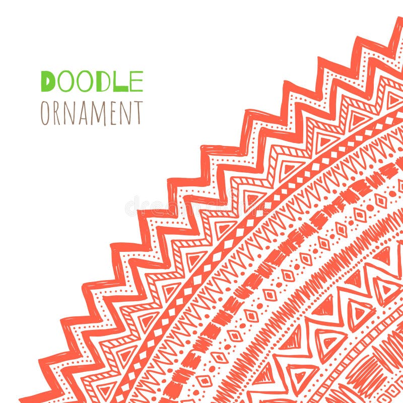 Vector Hand Drawn Ornamental Corner Background Stock Vector ...