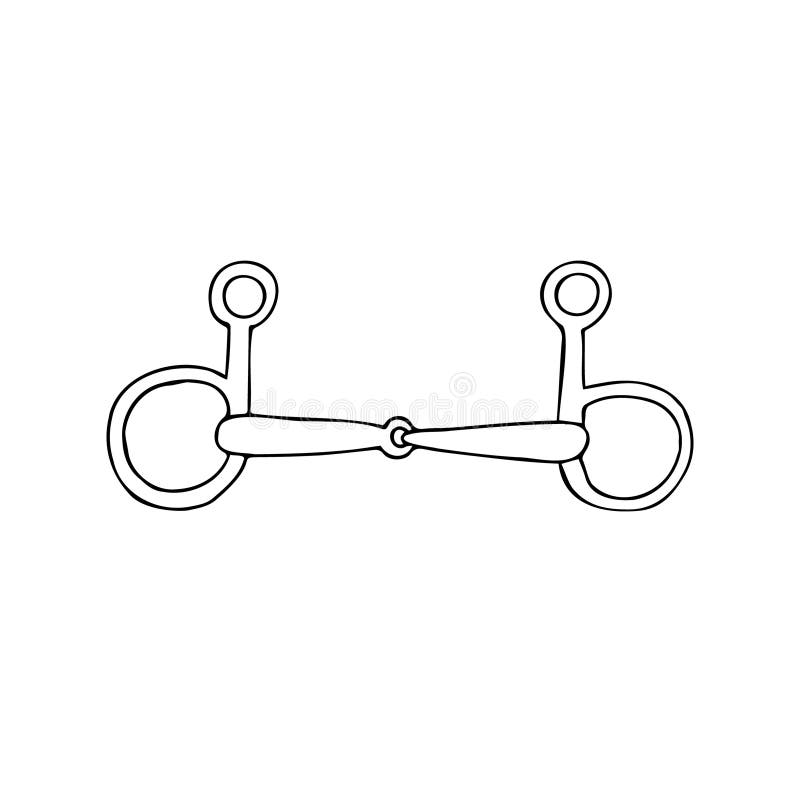 Vector Hand Drawn Outline Horse Equestrian Bit Stock Vector ...