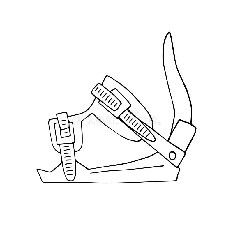Vector Hand Drawn Outline Snowboard Boot Stock Illustration ...
