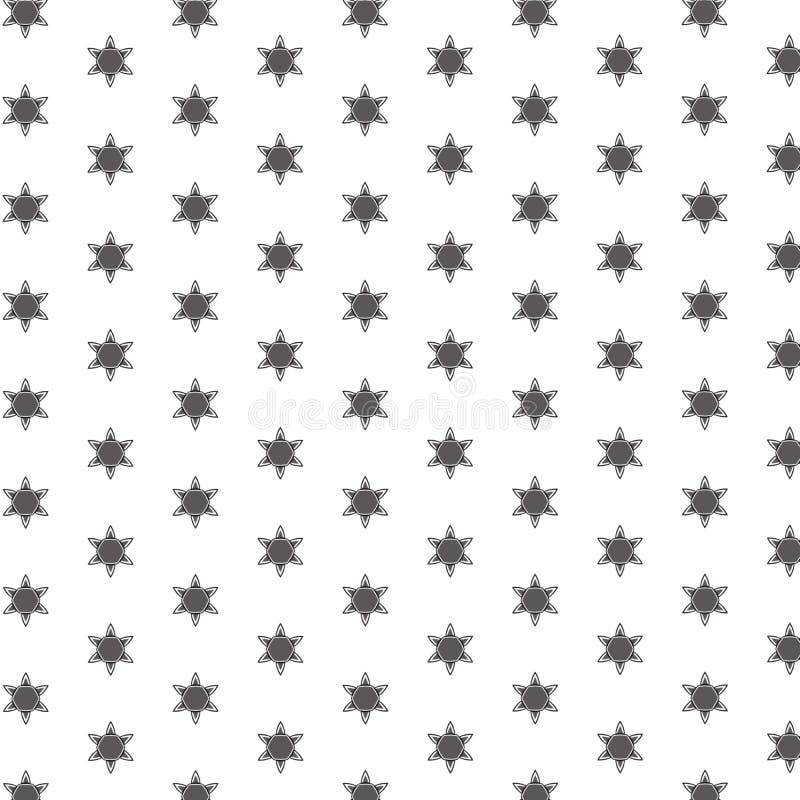 Vector Hand Drawn Pattern with Gray Repeating Stars on White Background ...