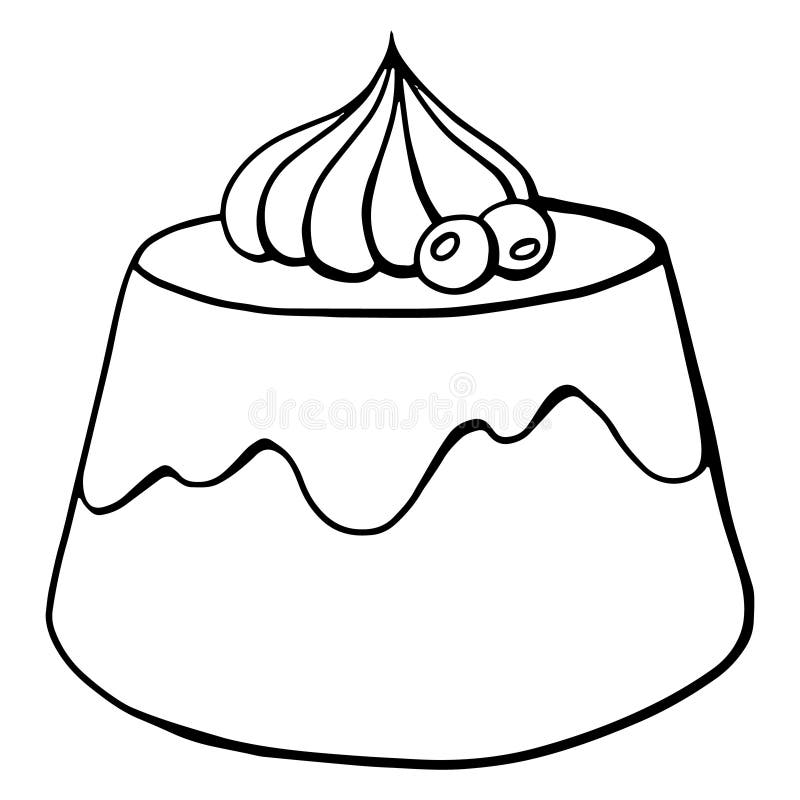 Vector Hand Drawn Pudding Icon Badge Dessert Stock Vector ...