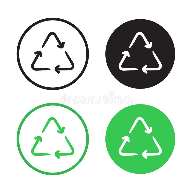 Vector Hand Drawn Recycle Icon Multiple Color Stock Vector ...