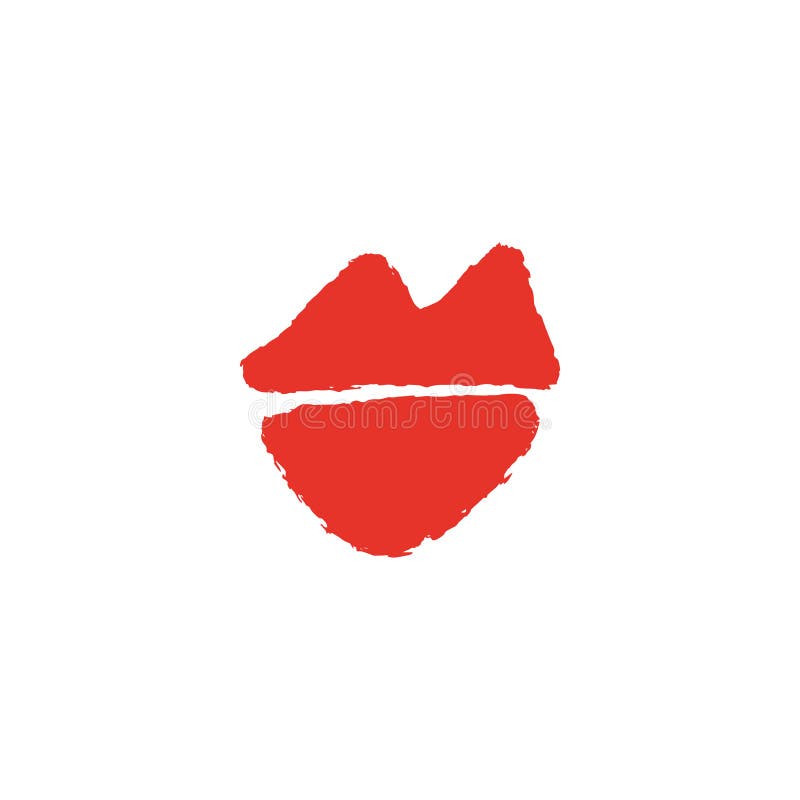 Vector Hand Drawn Lips Symbol, Logo Element Template Stock Illustration ...