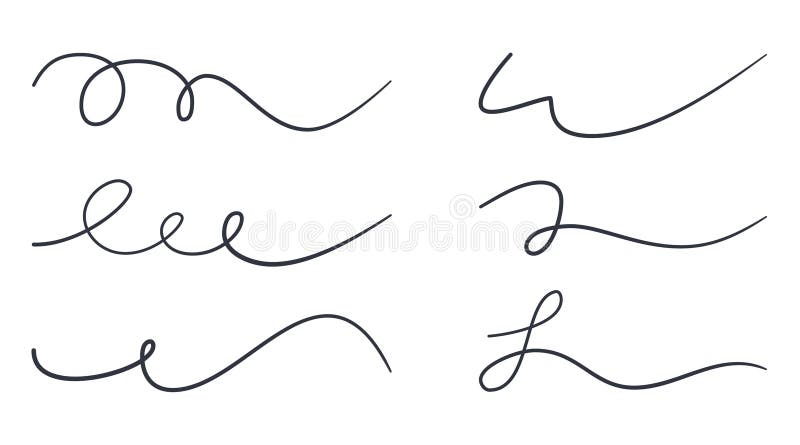 Vector Hand Drawn Scribbles Signature Vector. Ink Pen Lines, Simple ...