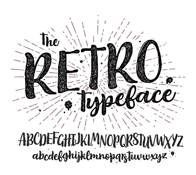 Vector Hand Drawn Script Alphabet. Brush Letters. Decorative Typography ...