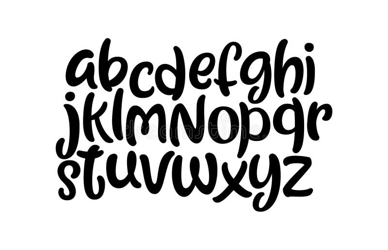 Vector Hand Drawn Script Alphabet. Brush Letters. Decorative Typography ... Vector Hand Drawn Script Alphabet. Brush Letters. Decorative Typography ...