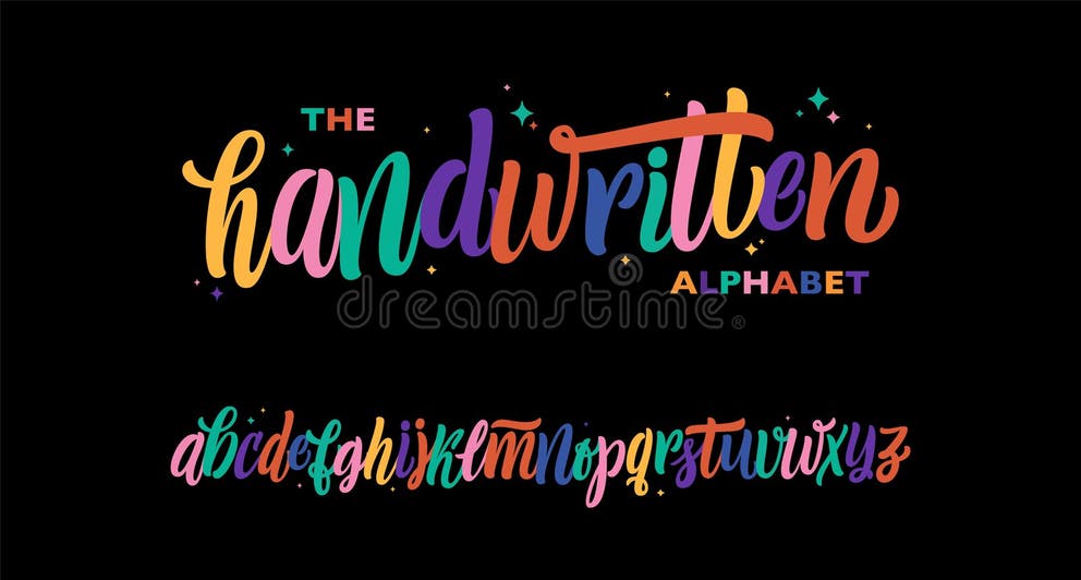 Vector Hand Drawn Script Alphabet. Brush Paint Letters. Decorative ...