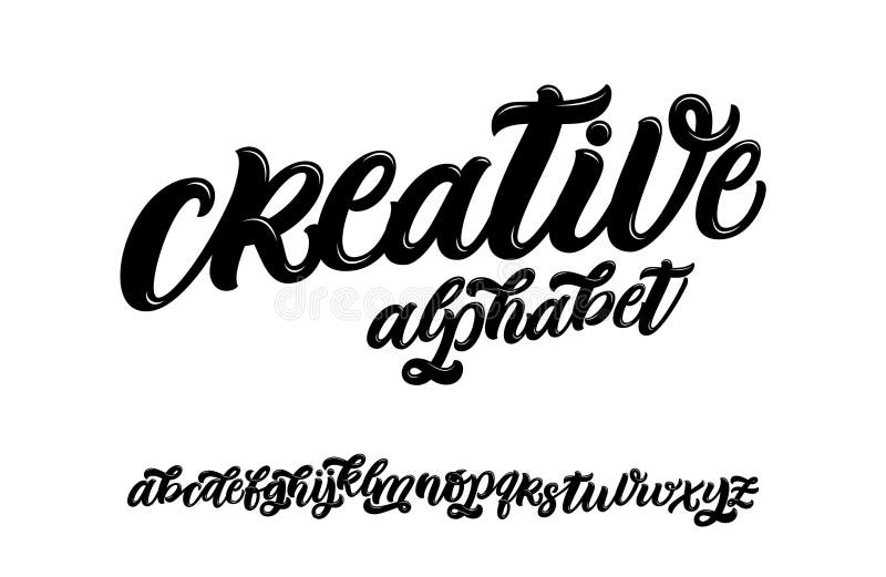 Vector Hand Drawn Script Alphabet. Brush Paint Letters. Stock Vector ...