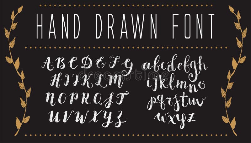 Vector Hand Drawn Script Alphabet. Letters Written with a Brush Stock ...