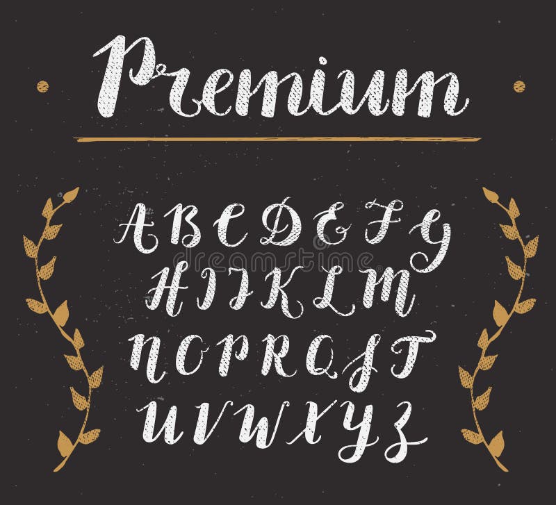 Vector Hand Drawn Script Alphabet Stock Vector - Illustration of drawn ...