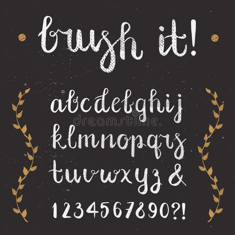 Vector Hand Drawn Script Alphabet. Letters Written with a Brush Stock ...