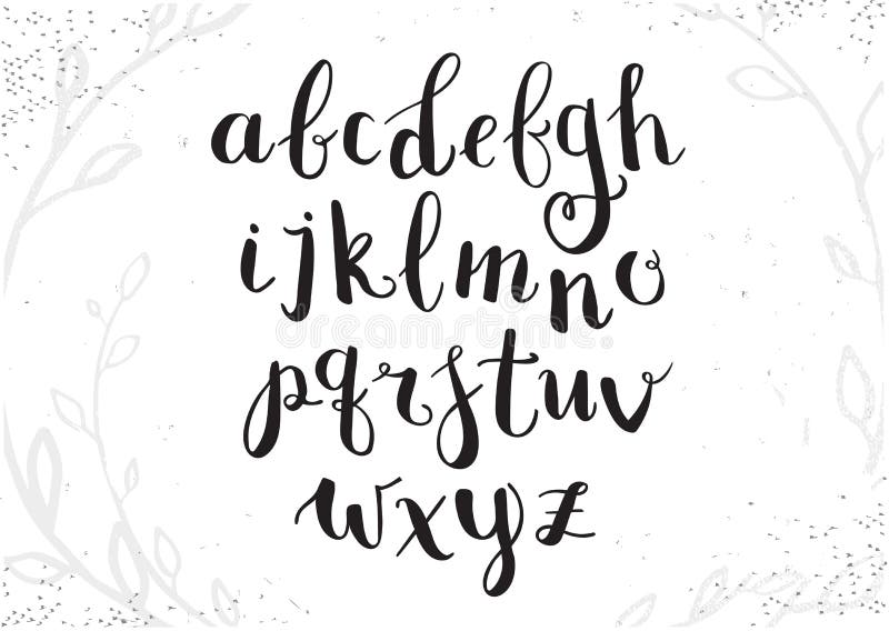 Vector Hand Drawn Script Alphabet. Letters Written with a Brush Stock ...