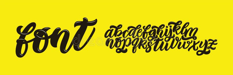 Vector Hand Drawn Script Alphabet. Brush Paint Letters. Stock Vector ...