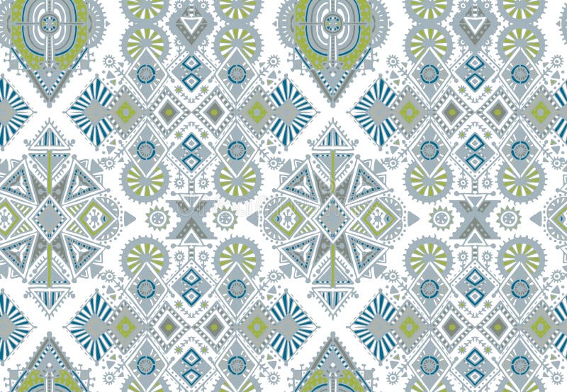 Vector Hand Drawn Seamless Pattern with Tribal Abstract Elements Stock ...