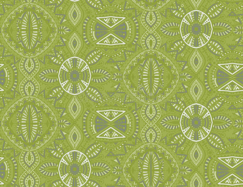Vector Hand Drawn Seamless Pattern with Tribal Abstract Elements Stock ...