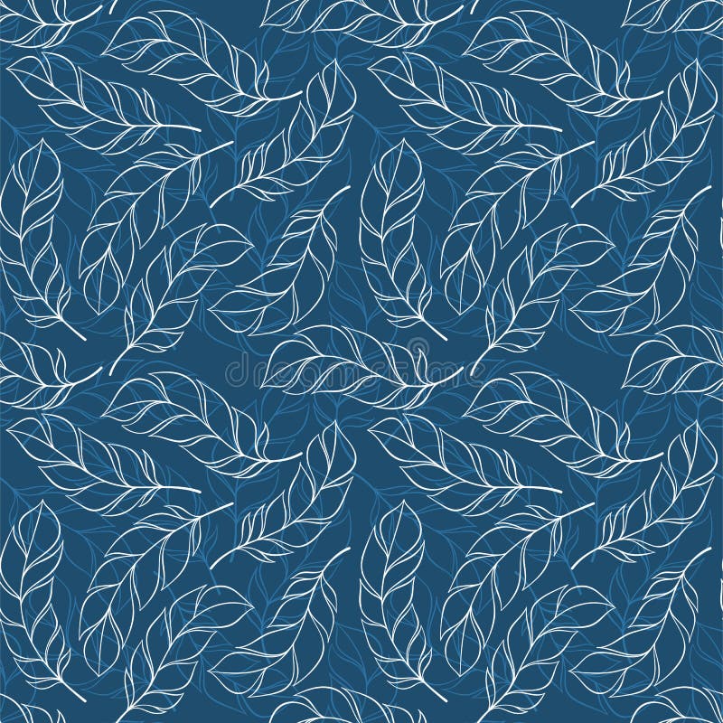 Vector Hand Drawn Seamless Patterns with Feathers Stock Vector ...