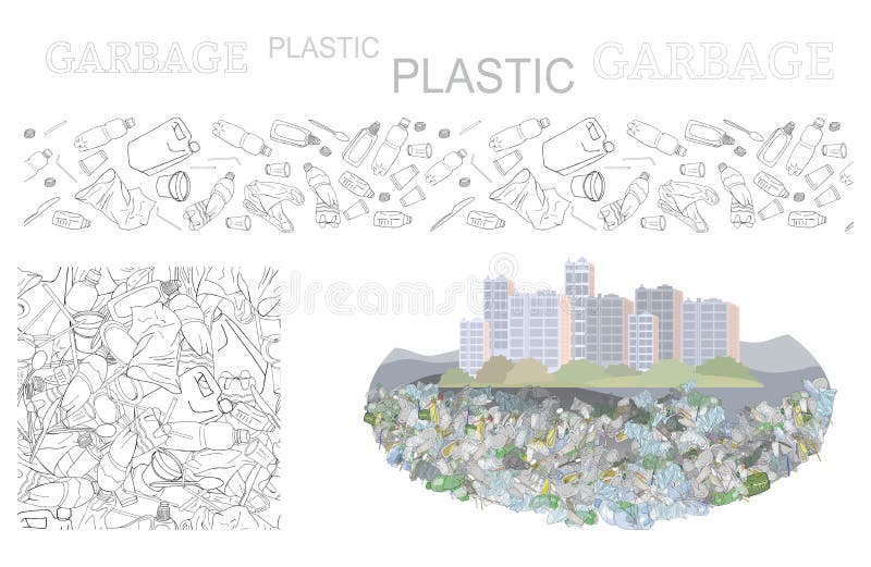 Vector Hand Drawn Set of Objects and Seamless Patterns with Sorted ...