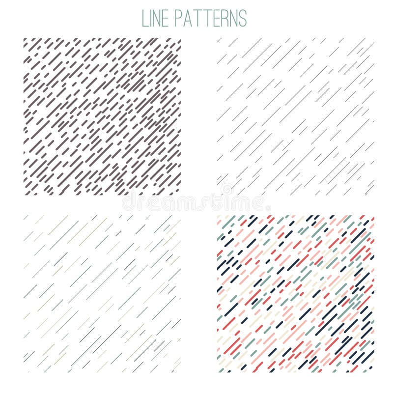 Vector Hand Drawn Set of Stylish Line Patterns. Stock Illustration ...