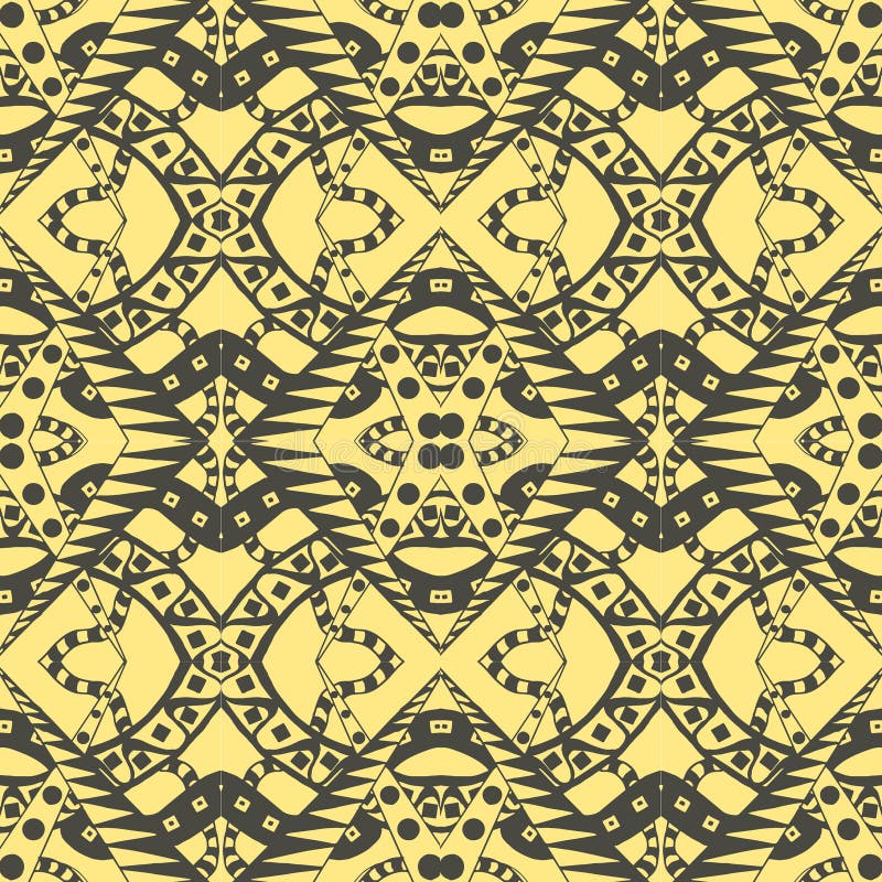 Vector Hand Drawn Sketch of Abstract Seamless Pattern Illustration on ...