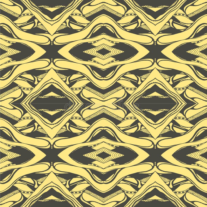 Vector Hand Drawn Sketch of Abstract Seamless Pattern Illustration on ...