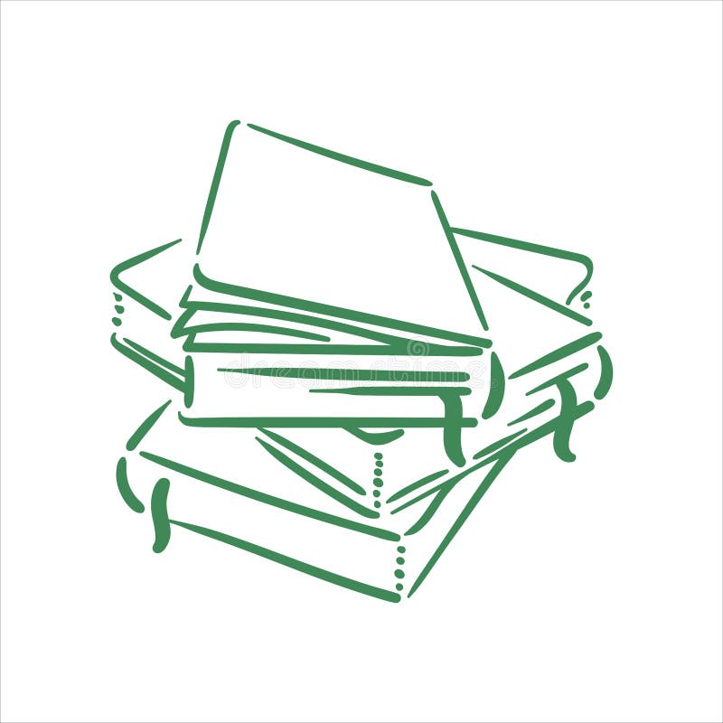 Sketch of Books. Hand Drawn Books Set. Opened and Closed Books. Stock ...