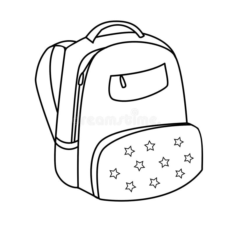 Vector Hand Drawn Sketch Doodle Backpack with the Stars. Vector ...