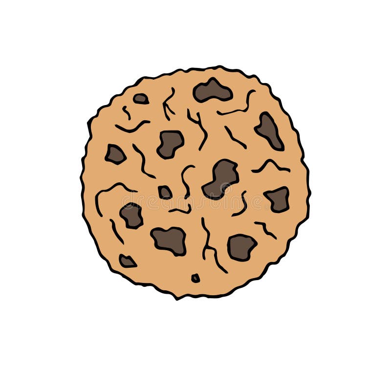 Vector Hand Drawn Sketch Doodle Colored Cookie Stock Illustration ...