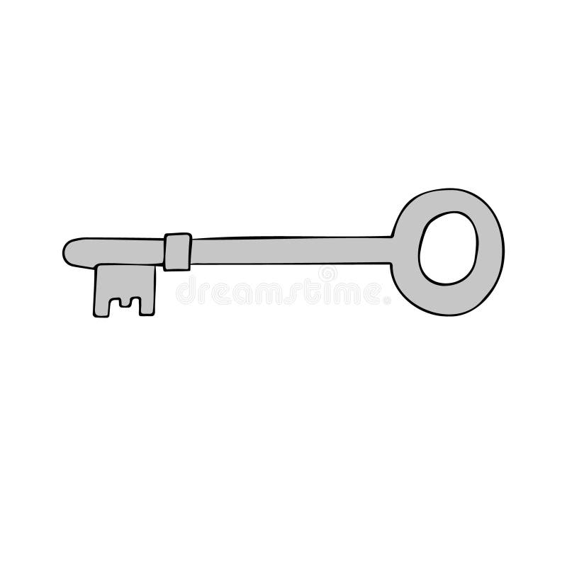 Vector Hand Drawn Sketch Doodle Colored Key Stock Illustration ...