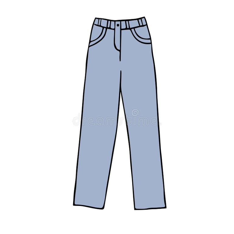 Vector Hand Drawn Sketch Doodle Jeans Pants Stock Illustration ...