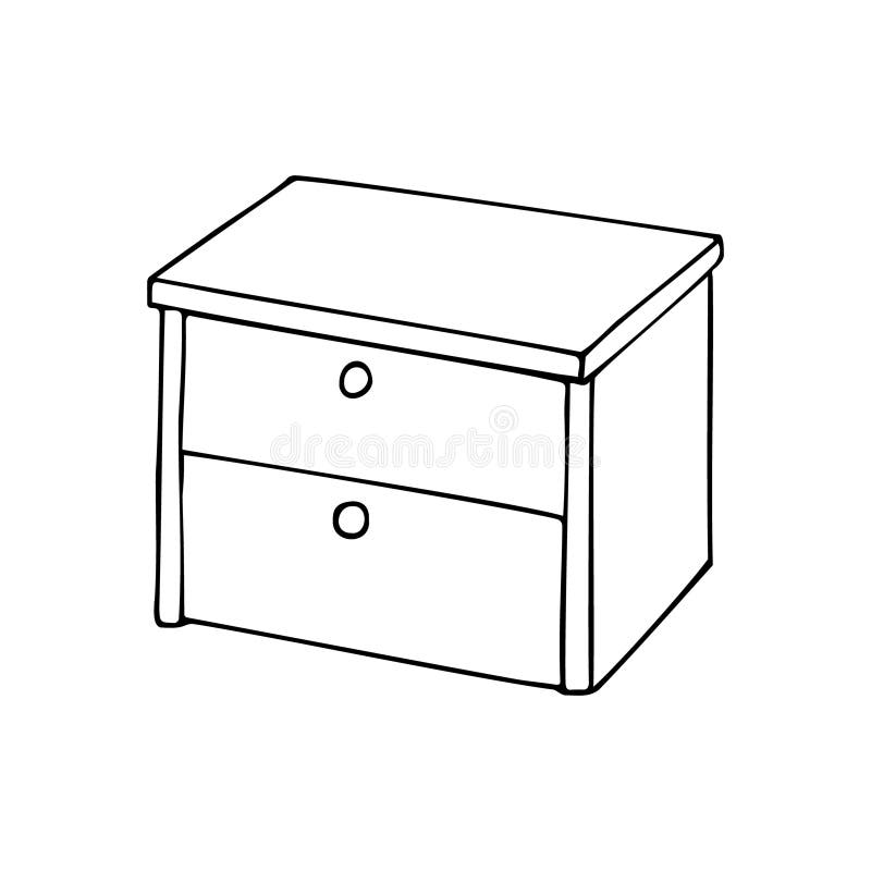 Vector Hand Drawn Sketch Doodle Outline Nightstand Stock Vector ...