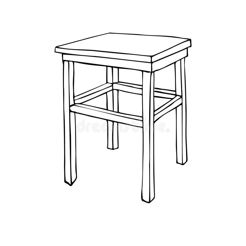Vector Hand Drawn Sketch Doodle Outline Stool Stock Illustration ...