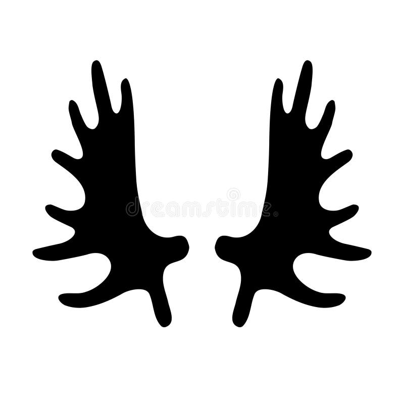 Vector Hand Drawn Sketch Horns Silhouette Stock Vector - Illustration ...