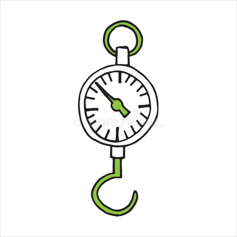 Vector Hand Drawn Sketch Physics Dynamometer Icon Stock Vector ...