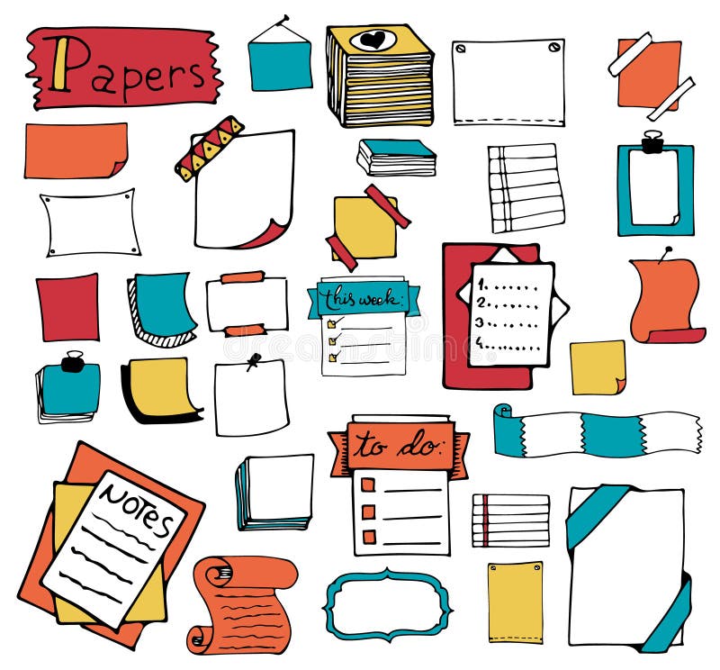 Vector Hand Drawn Sketch Set on Chalk of Planning Stock Vector ...