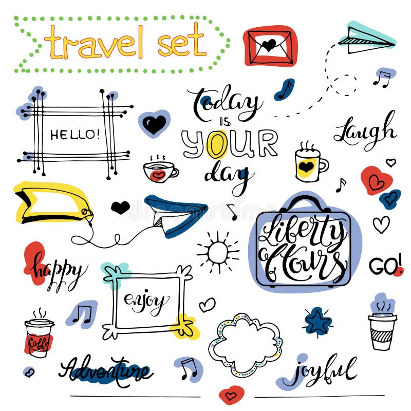 Vector Hand Drawn Sketch Set on Chalk of Planning Stock Vector ...