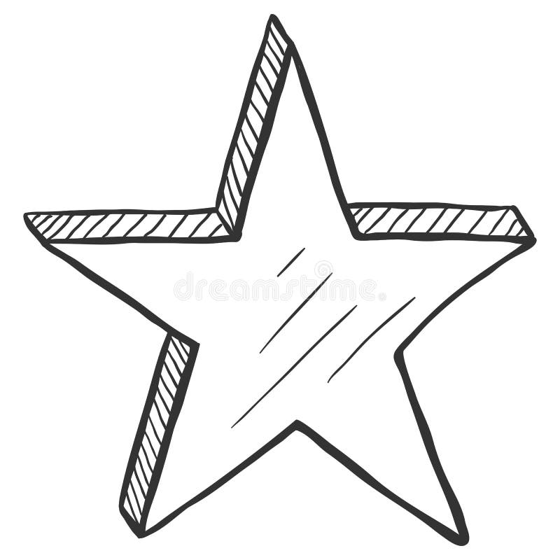 Vector Hand Drawn Sketch Star Stock Vector - Illustration of icon ...