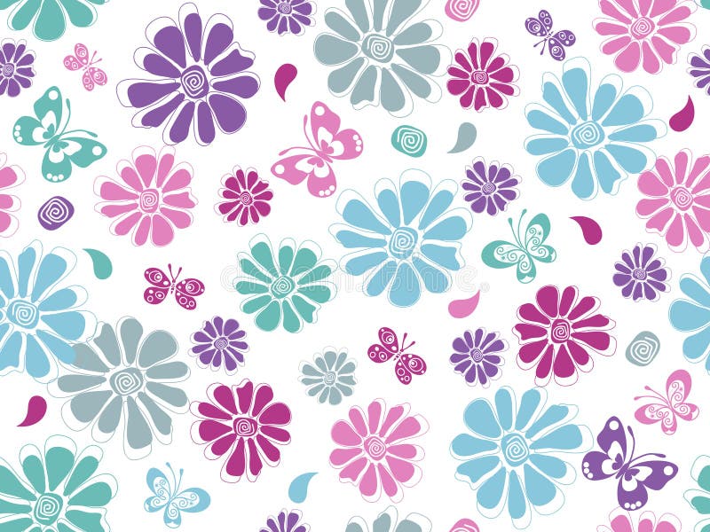 Pastel Spring Pattern on Transparent Background Stock Illustration ...